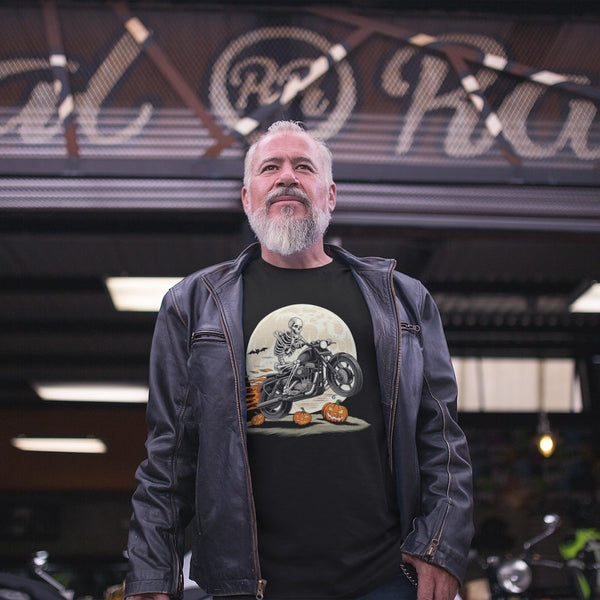 Halloween Skull Riding Motorcycle - Tshirt – The Skull Crew
